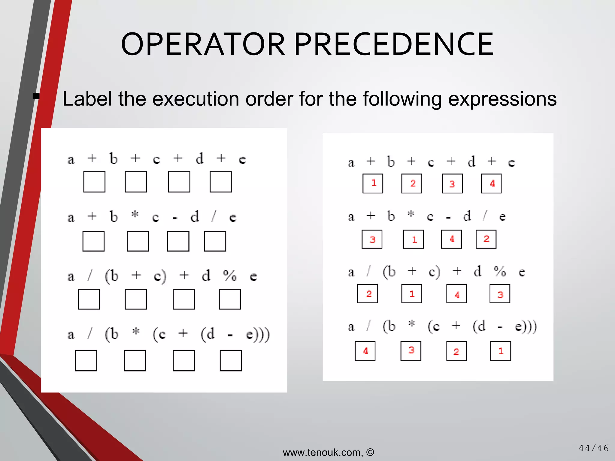 C operator and expression | PPT