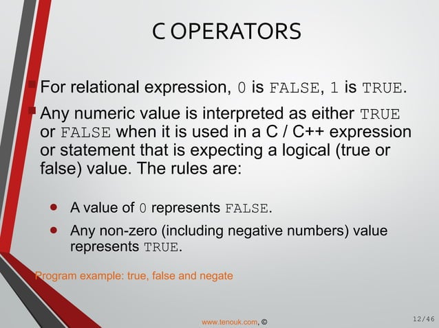 C operator and expression | PPT
