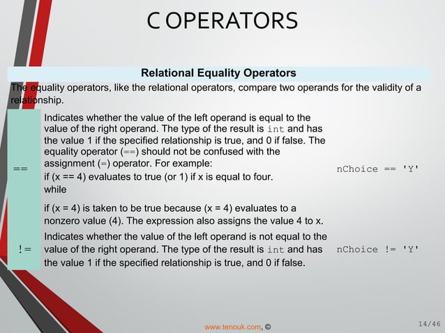 C operator and expression | PPT