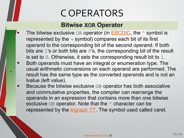 C operator and expression | PPT