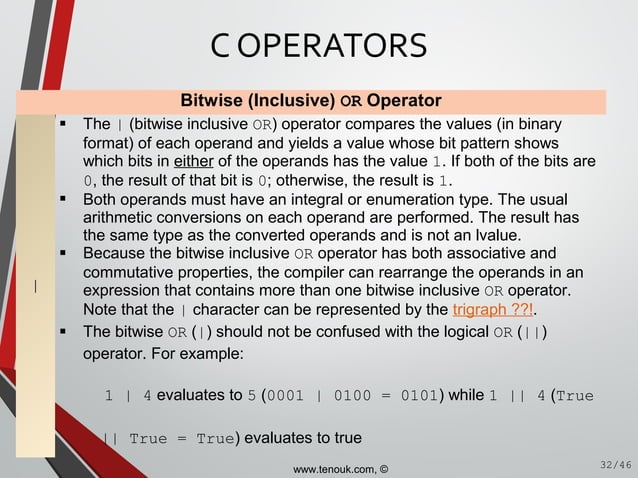 C operator and expression | PPT