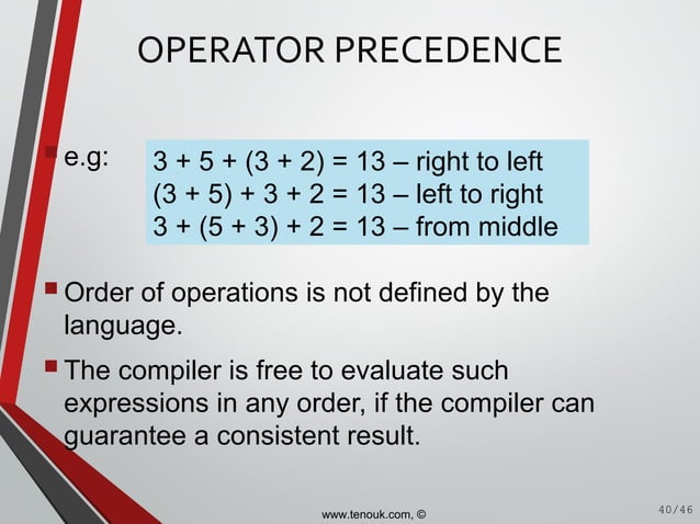 C operator and expression | PPT