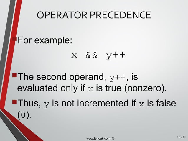 C operator and expression | PPT