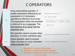 C operator and expression | PPT