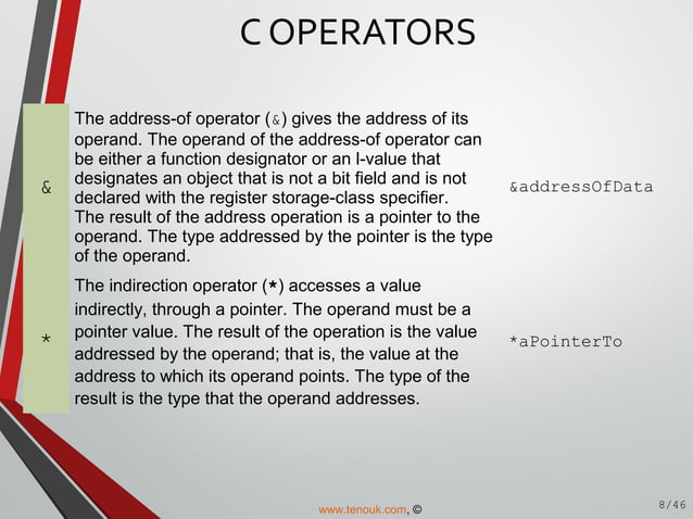 C operator and expression | PPT