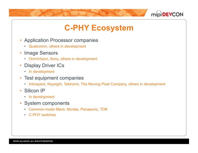 MIPI DevCon 2016: Implementing MIPI C-PHY | PDF