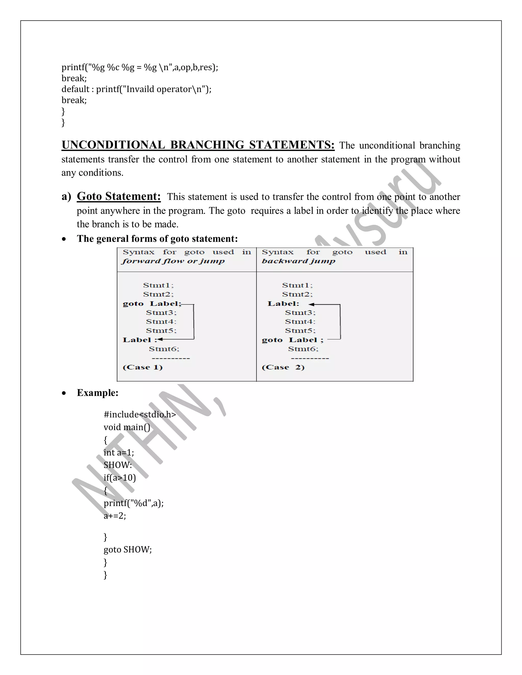 VTU C programming(CPS) 18CPS13/23 notes by Nithin,VVCE,Mysuru | PDF ...