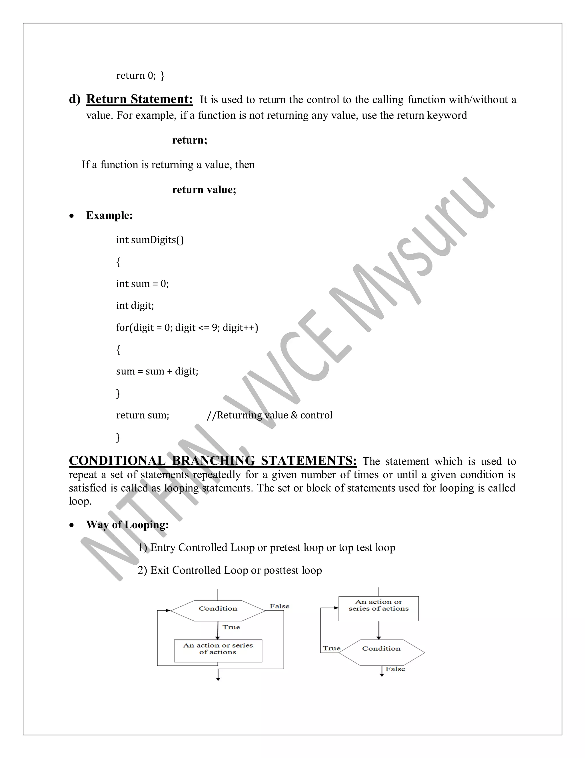 VTU C programming(CPS) 18CPS13/23 notes by Nithin,VVCE,Mysuru | PDF ...