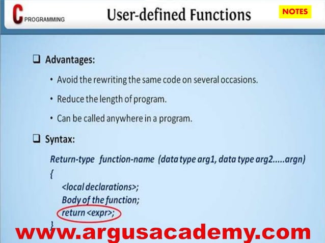 C programming function | PPSX