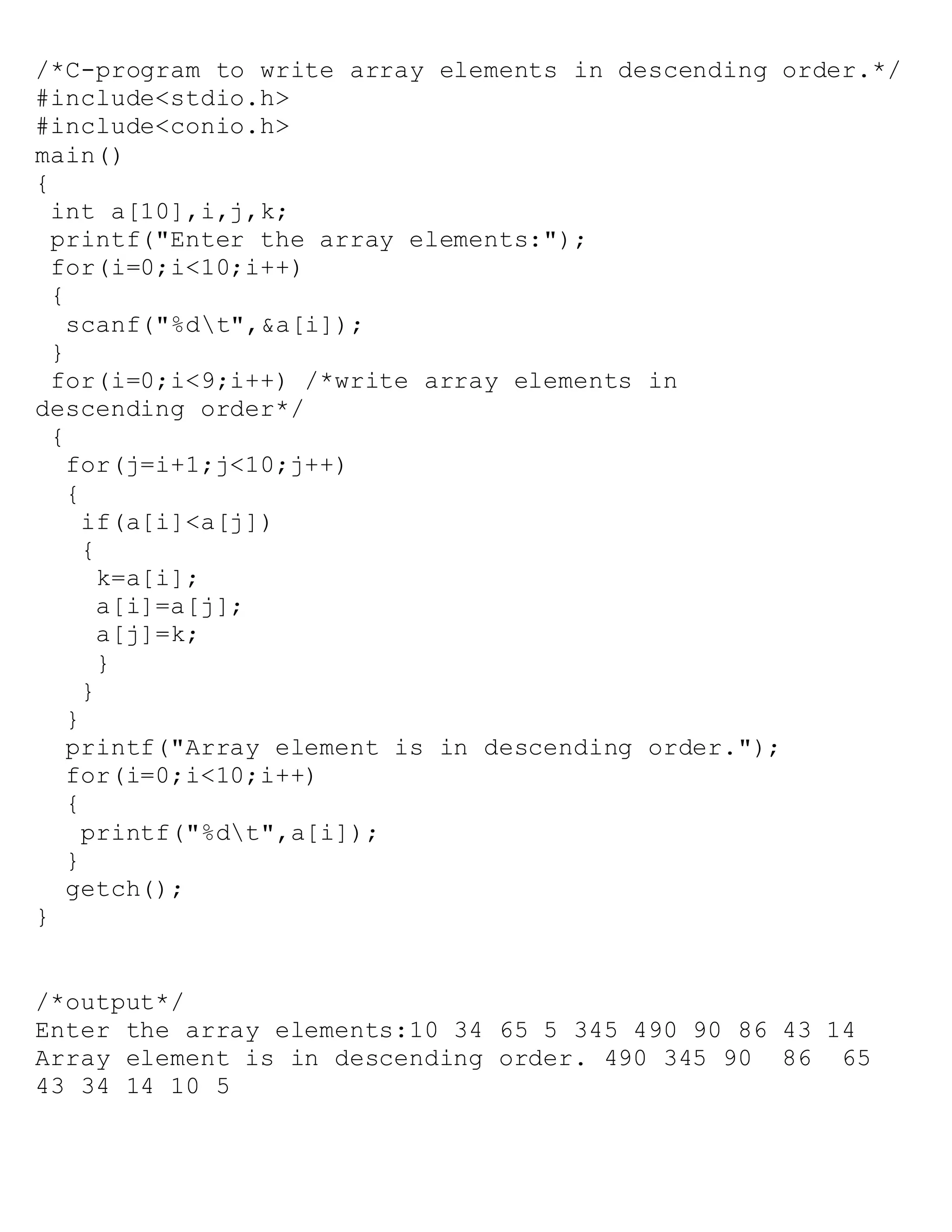some basic C programs with outputs | DOCX