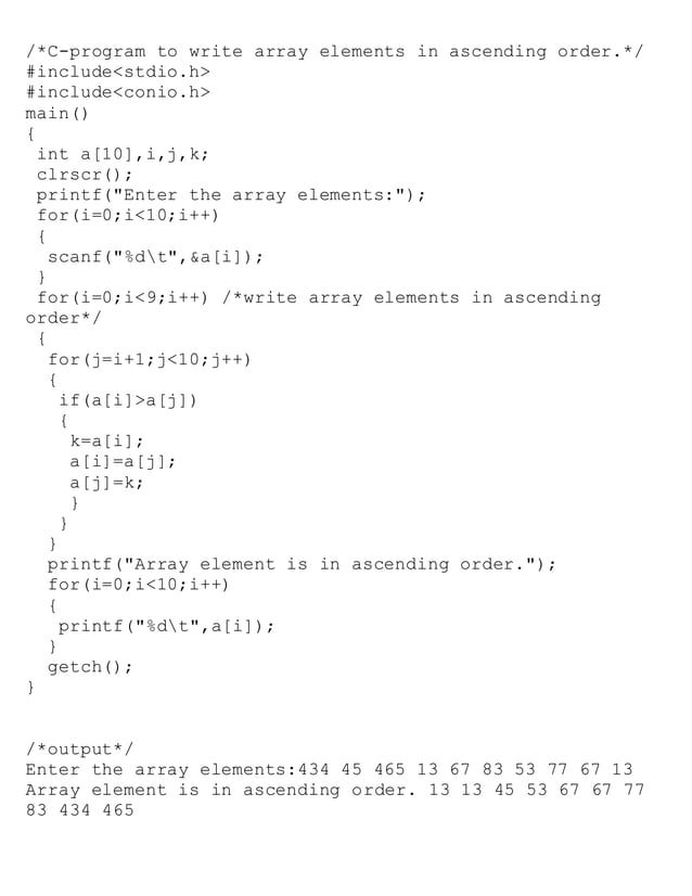some basic C programs with outputs | DOCX