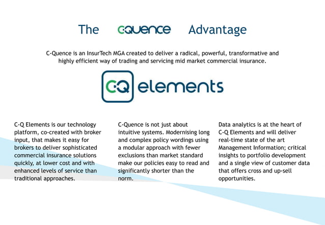 TDI Startup Insurtech Award - C quence-advantage | PPT