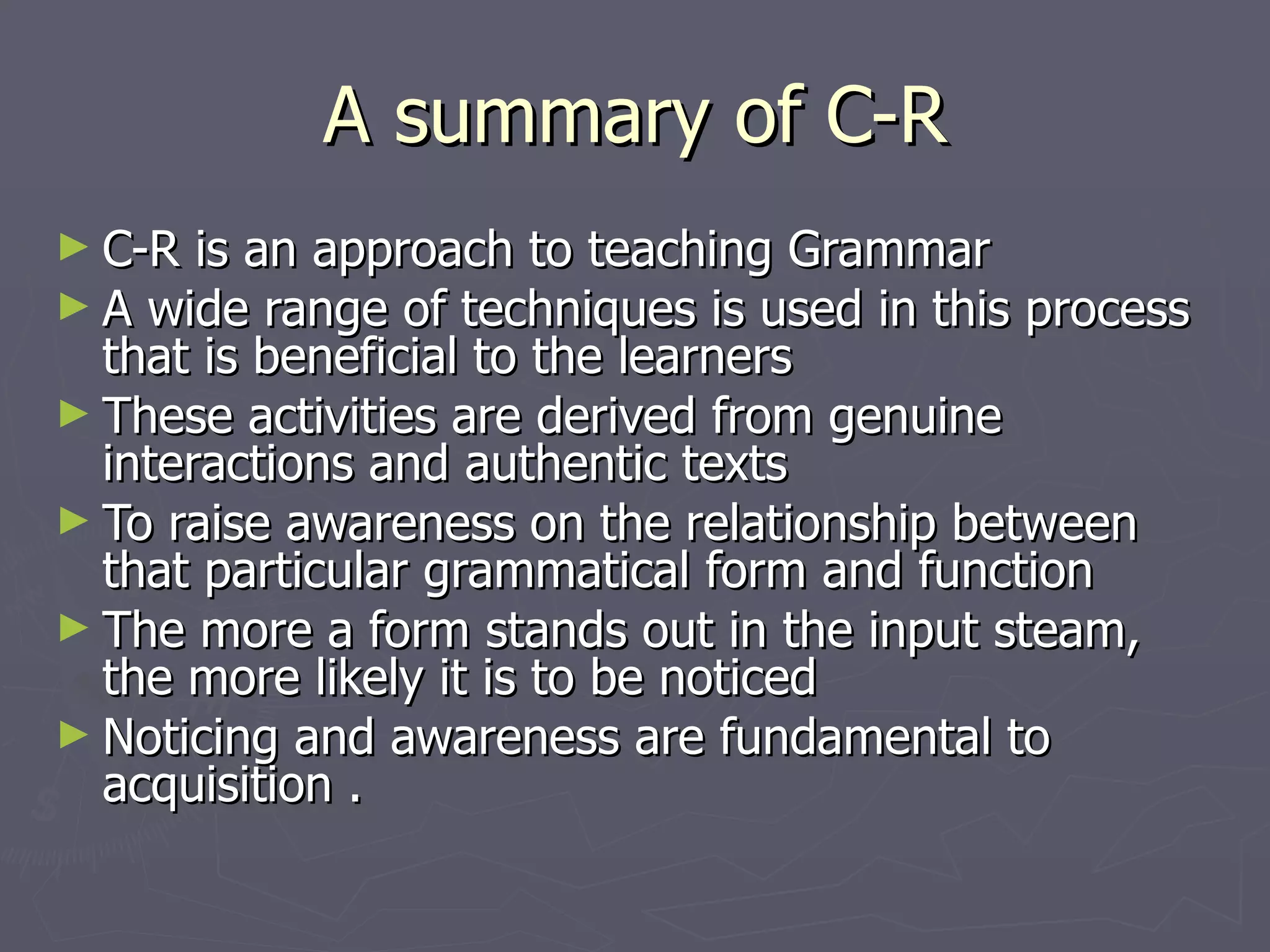 C R Activities Munira Ppt | PPT