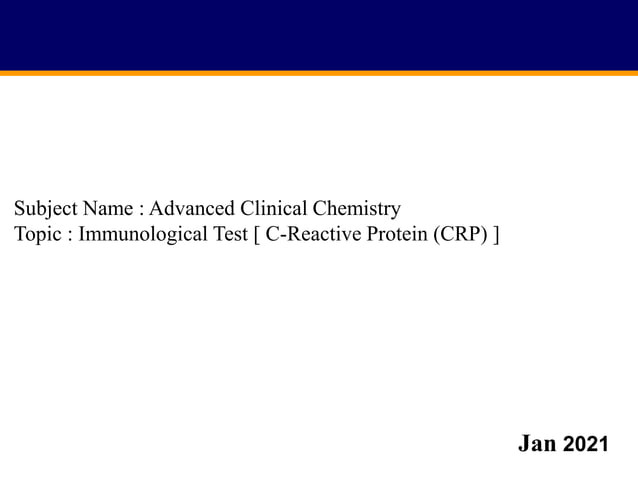 C-reactive protein (CRP) is a protein made by the liver | PPTX ...