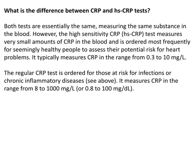 C-reactive protein (CRP) is a protein made by the liver | PPTX ...