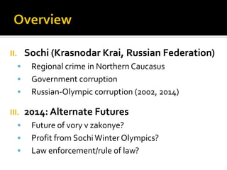Russian Organized Crime & Sochi: 2014 | PPTX