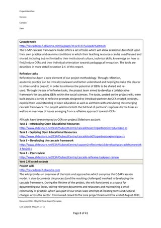 C-SAP cascade project final report | PDF