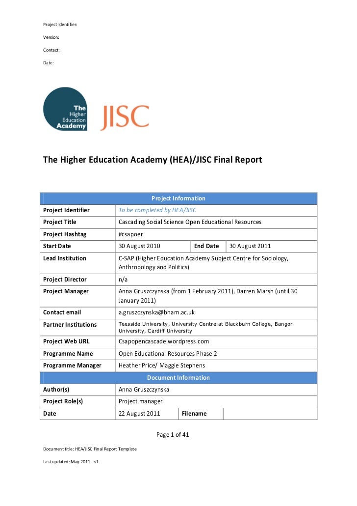 C-SAP cascade project final report