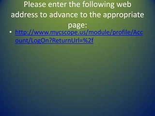 CSCOPE Tutorial | PPTX