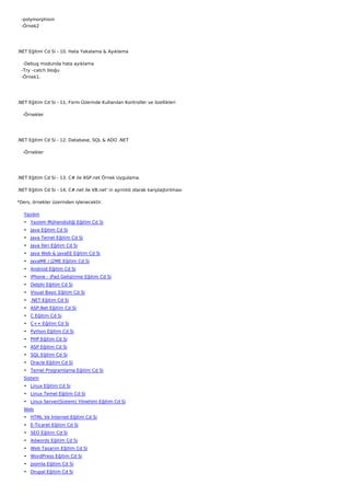 C sharp-egitim-cd-si | PDF