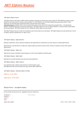 C sharp-egitimi-beykoz | PDF