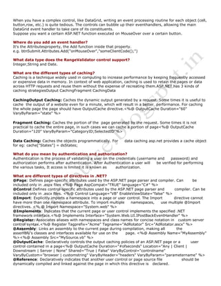 C sharp and asp.net interview questions | PDF