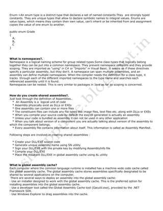 C sharp and asp.net interview questions | PDF