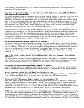 C sharp and asp.net interview questions | PDF