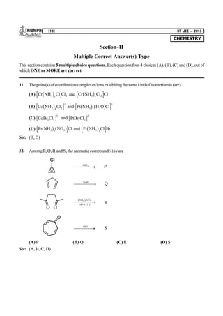 Triumph- JEE Advanced CHemistry - Paper 1 | PDF