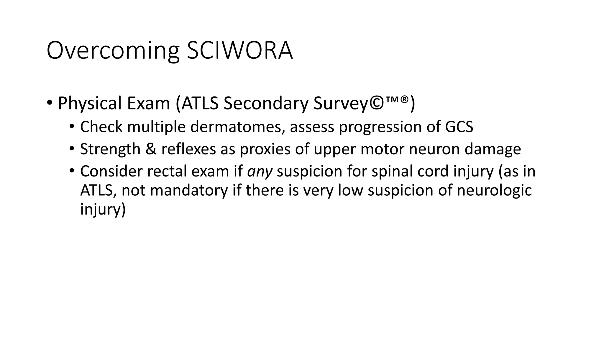 Cervical Spine Clearance in Trauma for Moderate Resource Settings | PPTX