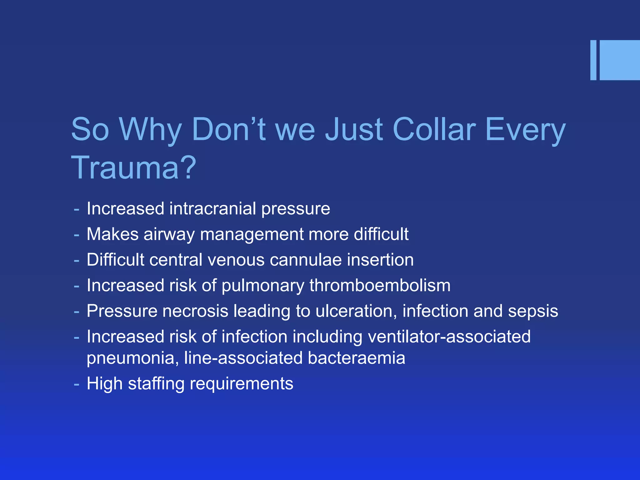 C spine immobilisation - the evidence | PPTX
