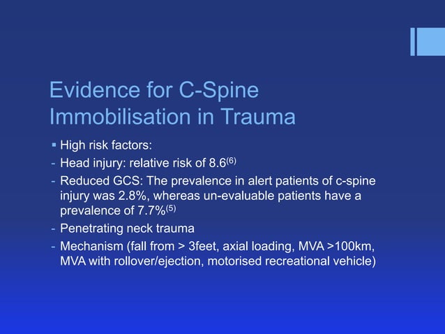 C spine immobilisation - the evidence | PPTX | First Aid | Injuries