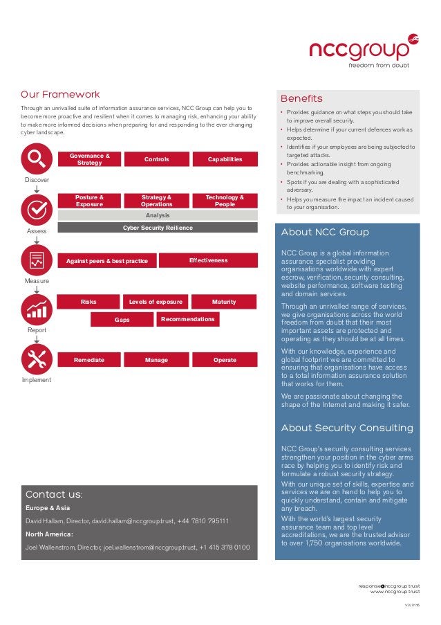 NCC Group C Suite Cyber Security Advisory Services | PDF