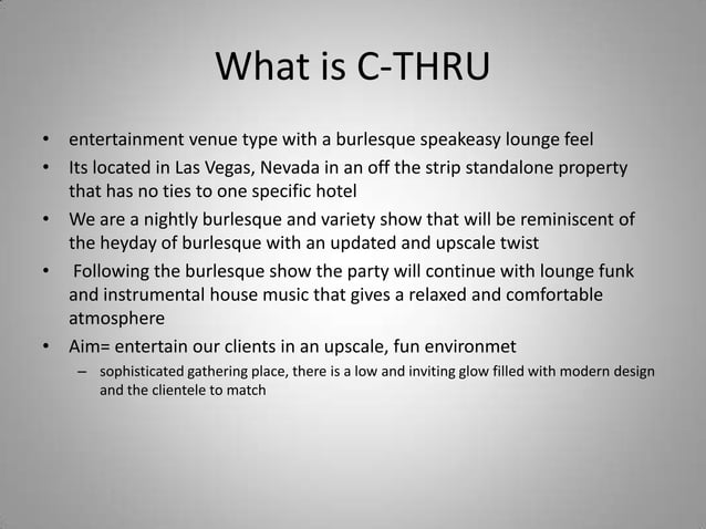 C thru company presentation | PPTX | Advertising Industry | Industries