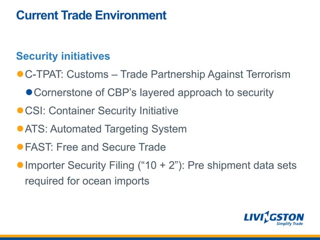 Customs-Trade Partnership Against Terrorism (C-TPAT): Supply Chain ...
