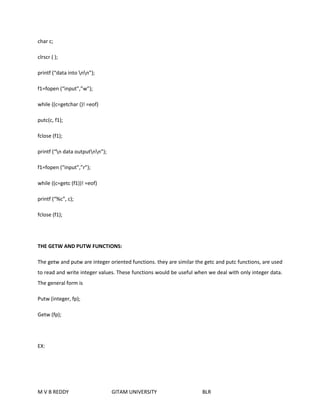 C UNIT-5 PREPARED BY M V BRAHMANANDA REDDY | PDF