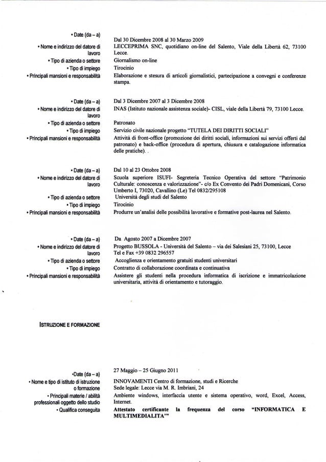 C.v. anna rizzo | PDF