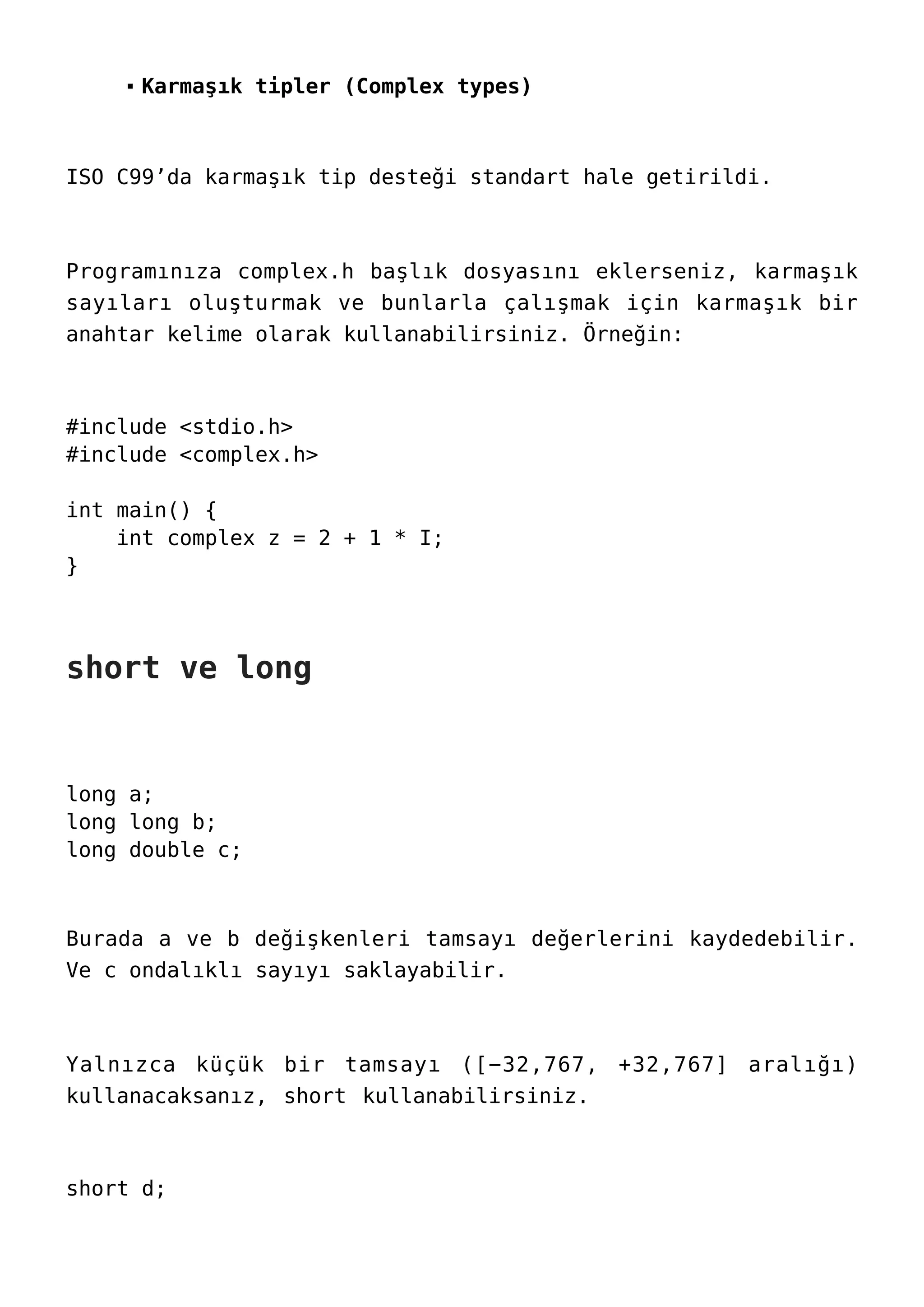 C veri-tipleri-c-data-types | PDF