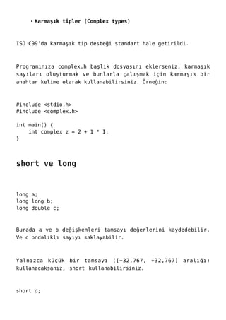 C veri-tipleri-c-data-types | PDF
