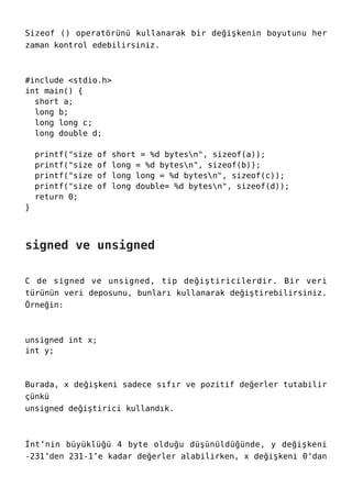 C veri-tipleri-c-data-types | PDF
