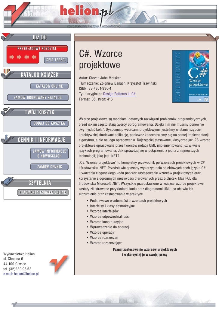 C#. Wzorce projektowe