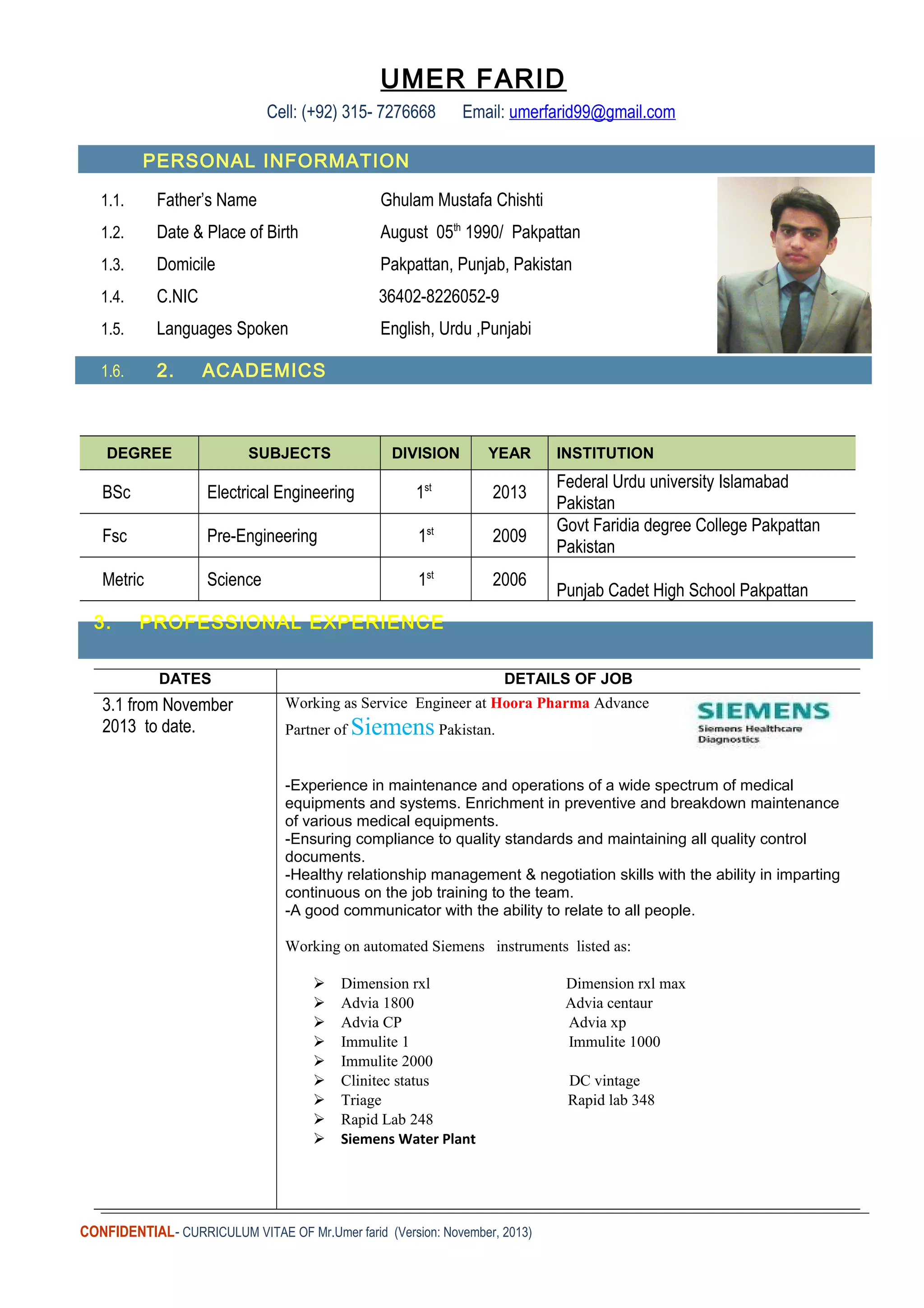 Umer CV - - Copy | PDF
