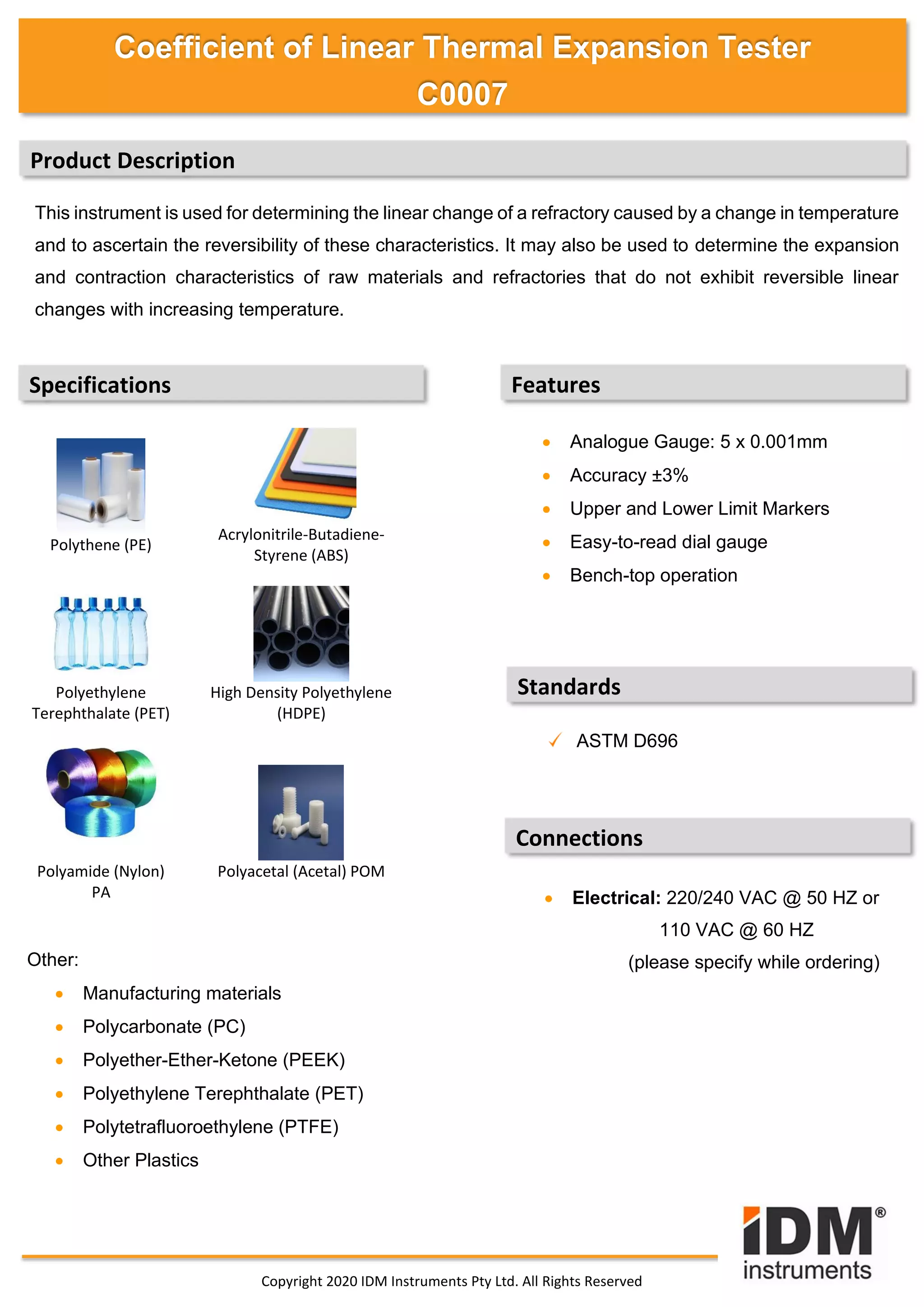 Coefficient of linear thermal expansion tester | PDF