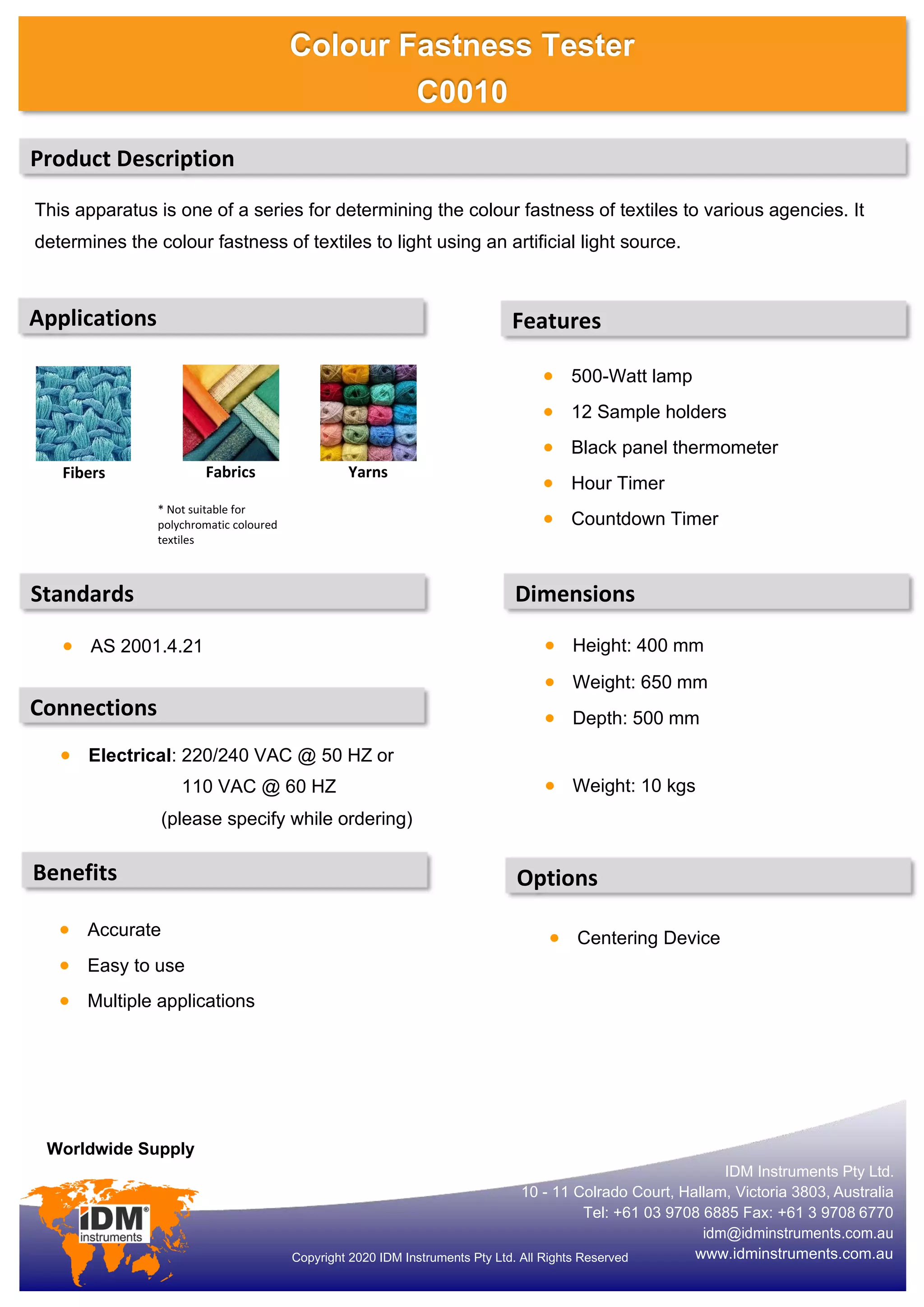 Colour fastness tester | PDF
