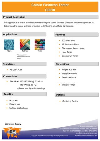Colour fastness tester | PDF