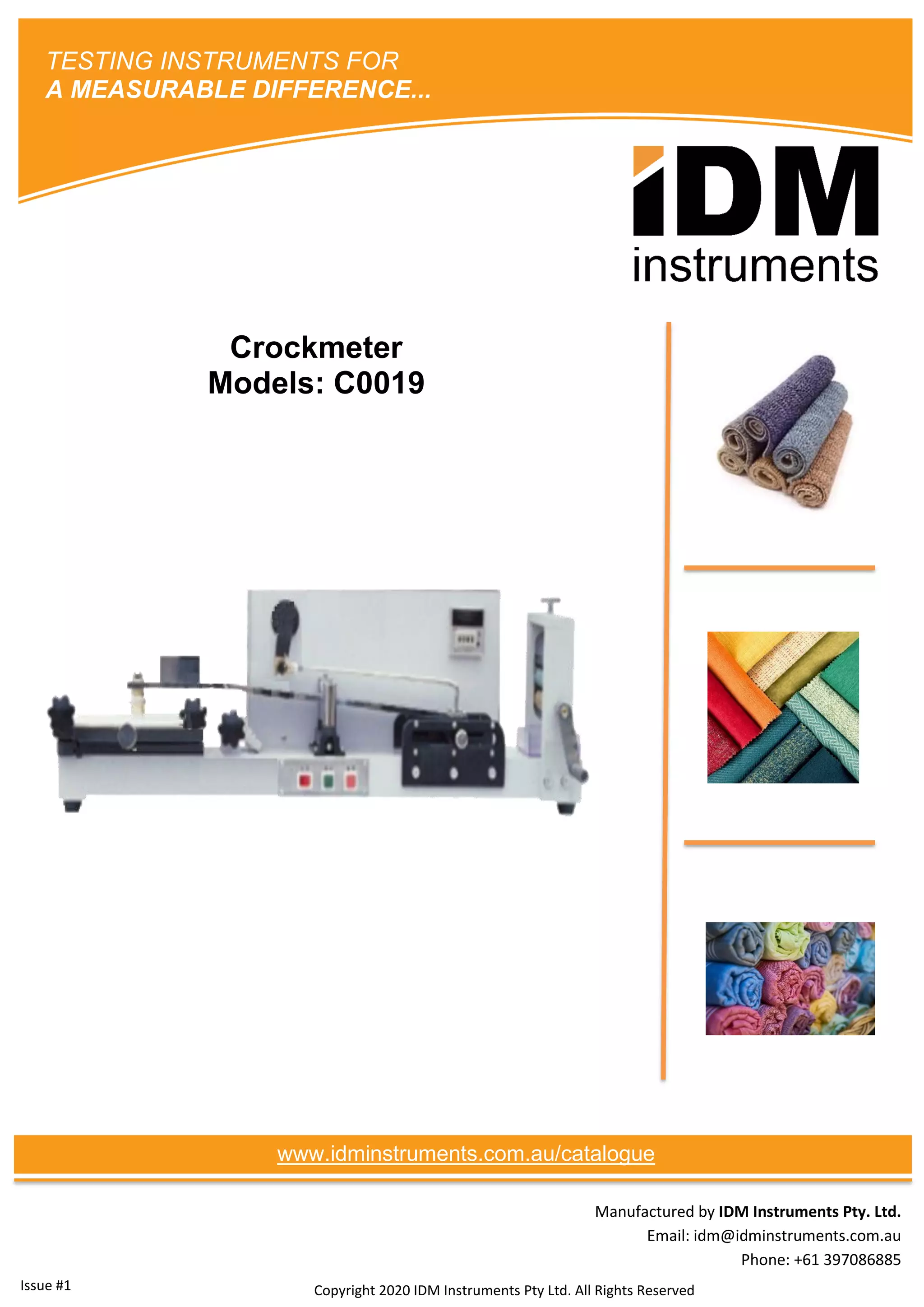 Crockmeter for textiles and carpets | PDF