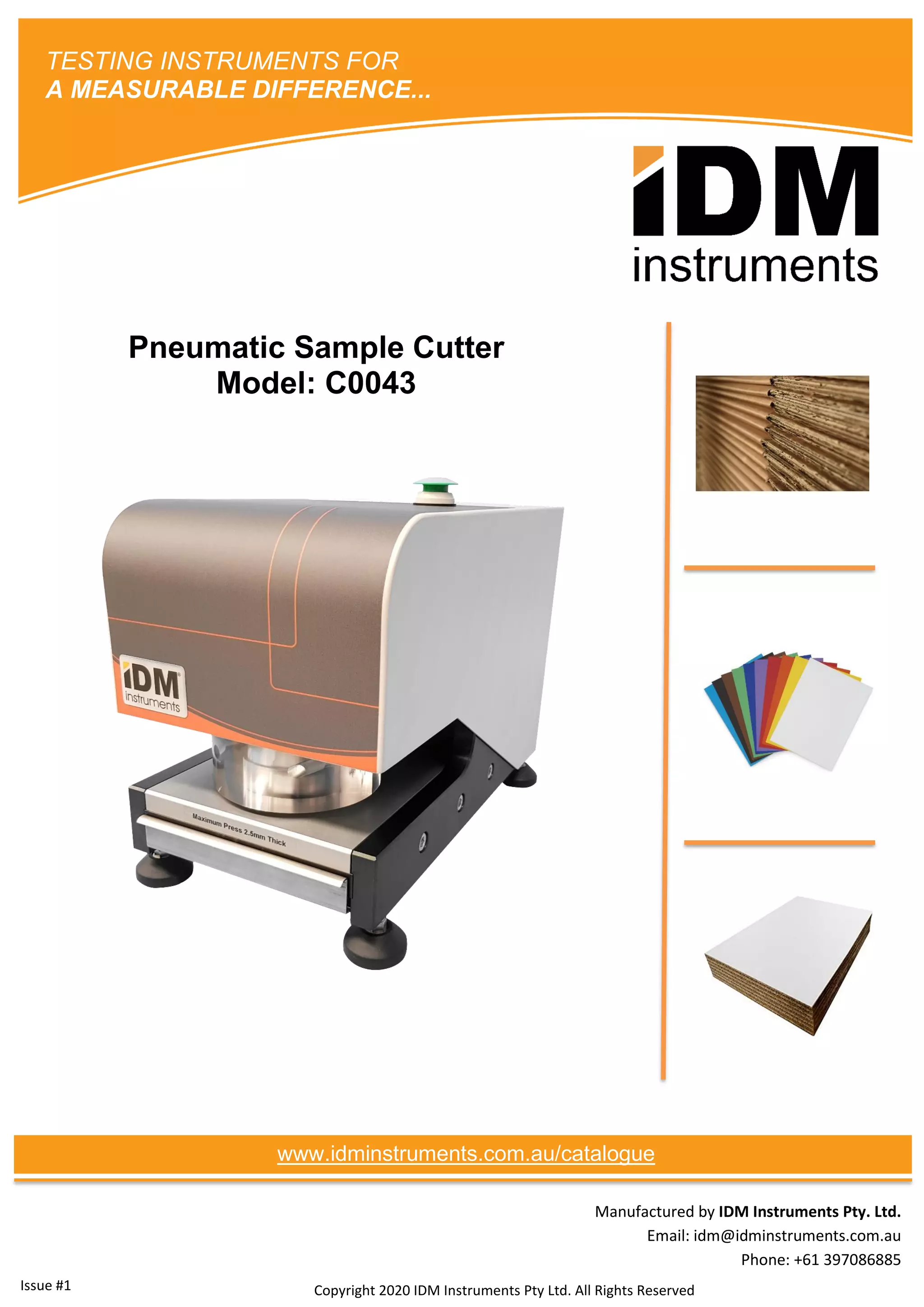 Pneumatic sample cutter for paper | PDF
