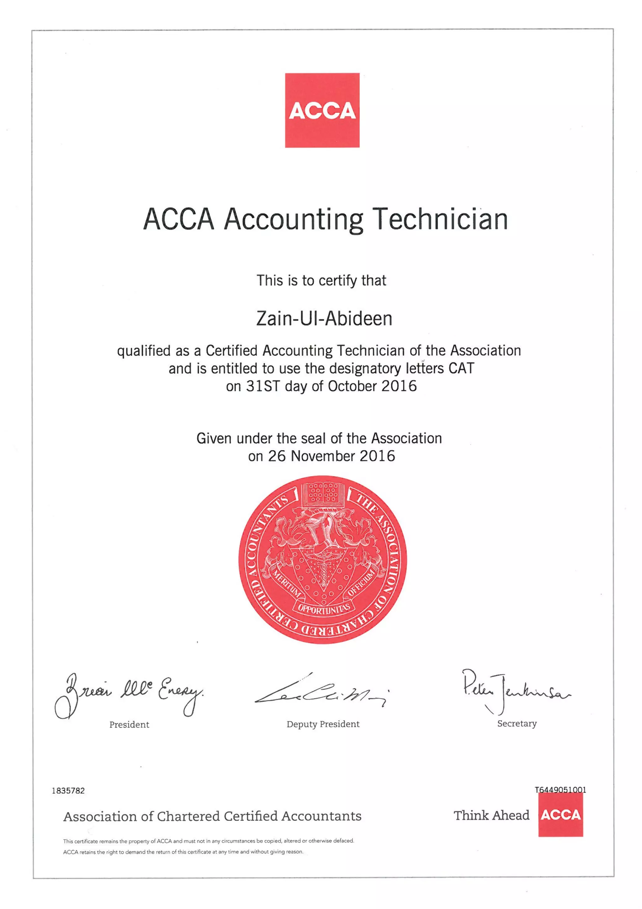 Zain - CAT Certificate0087 | PDF
