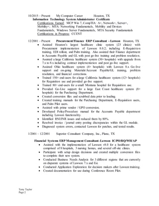 Terry Taylor resume | PDF