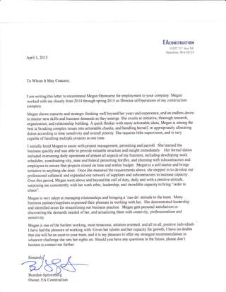 EA Construction - employment reference | PDF